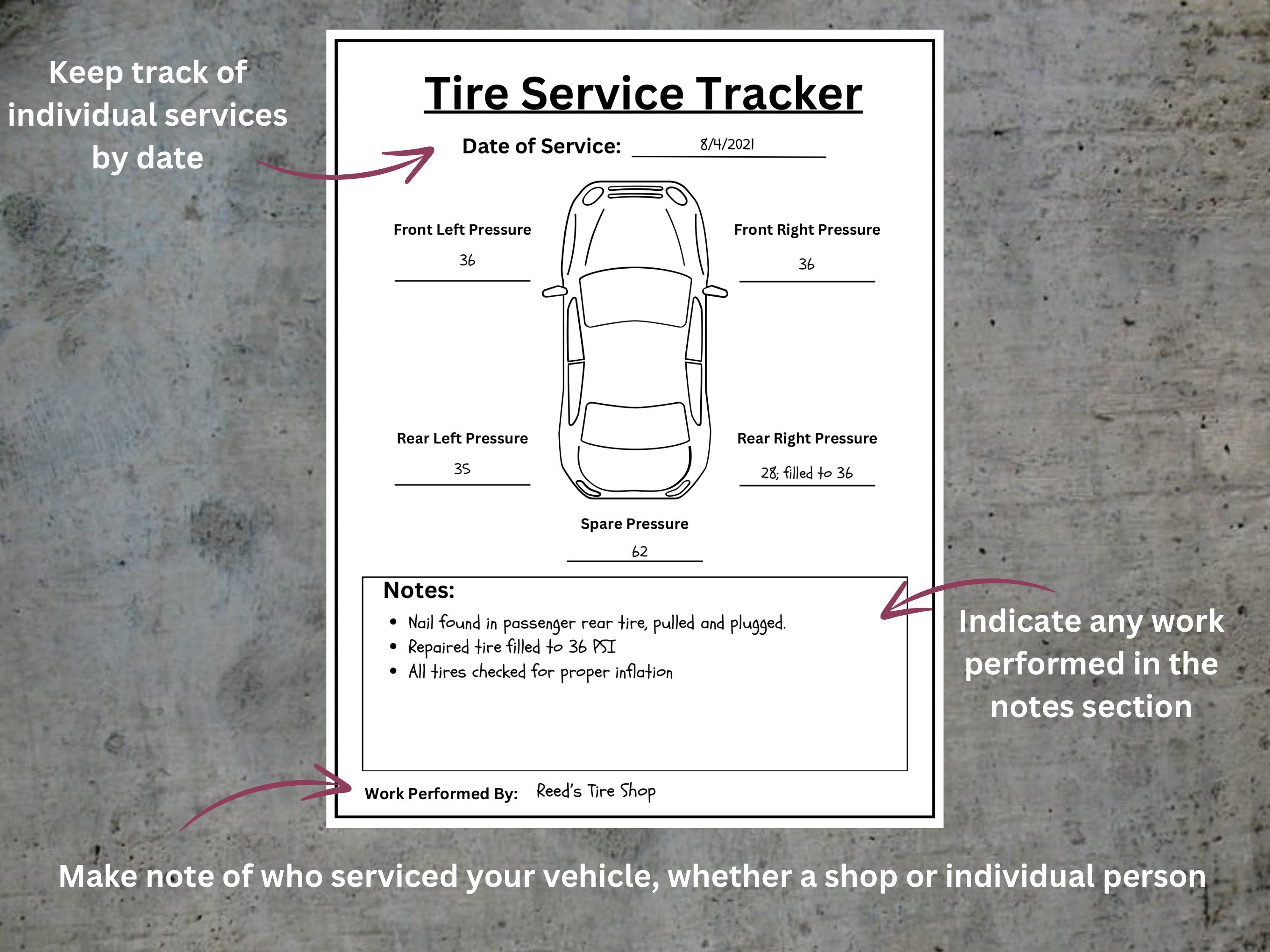 Vehicle Maintenance Log, Vehicle History Report, Equipment Maintenance ...