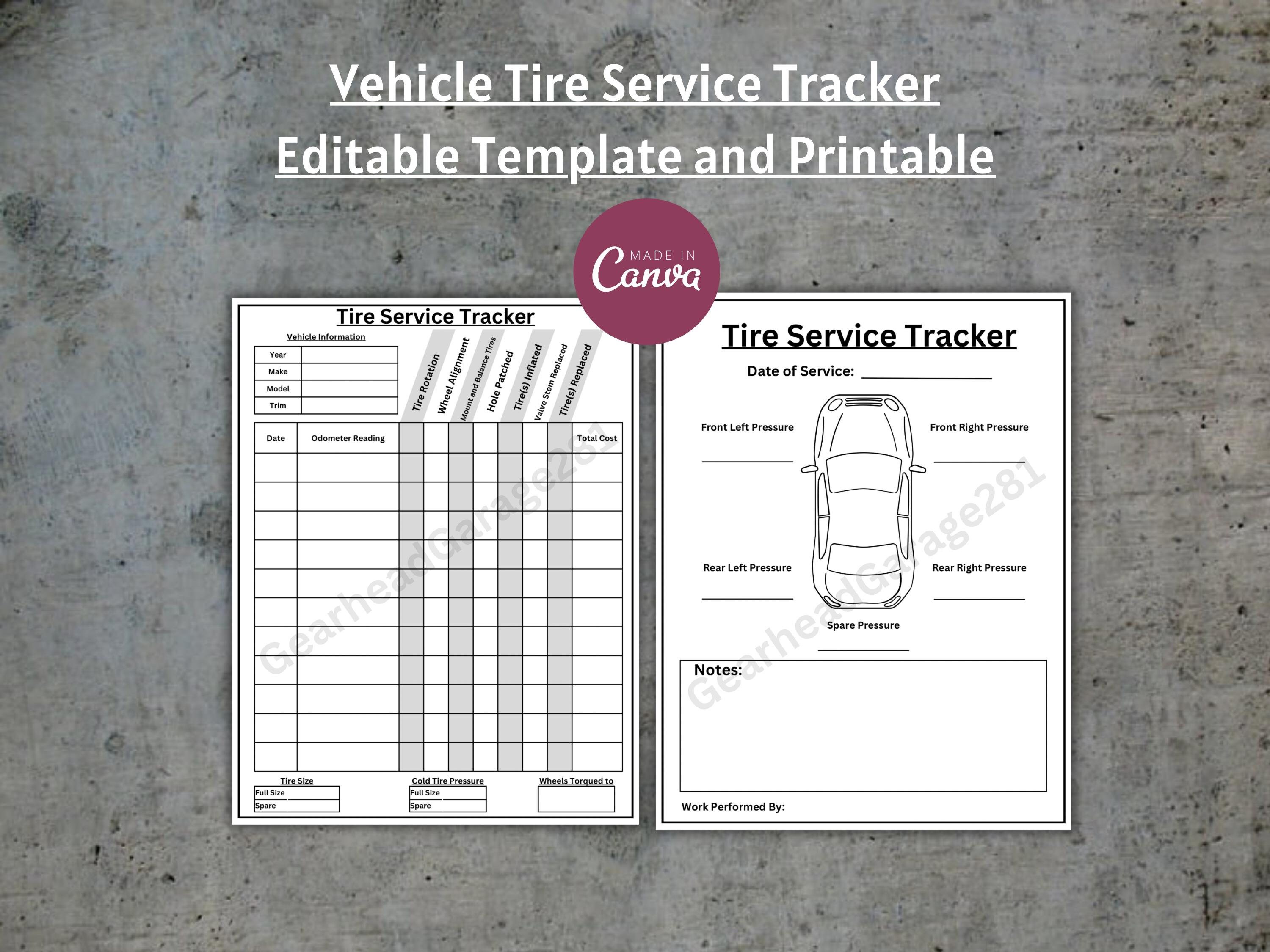 Vehicle Maintenance Log, Vehicle History Report, Equipment Maintenance ...