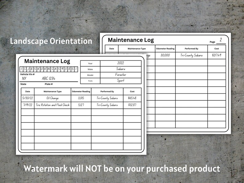 Vehicle Maintenance Log Book: Car History Report Template (canva ...