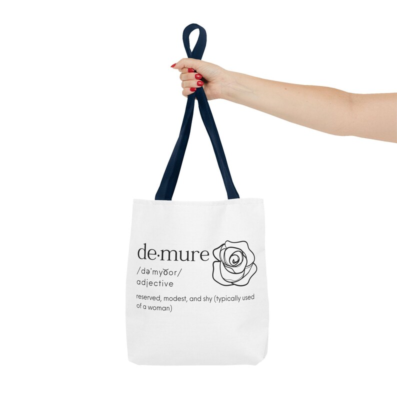 Demure Tote Bag Elegant Definition Tote Floral Rose Design Meaningful ...
