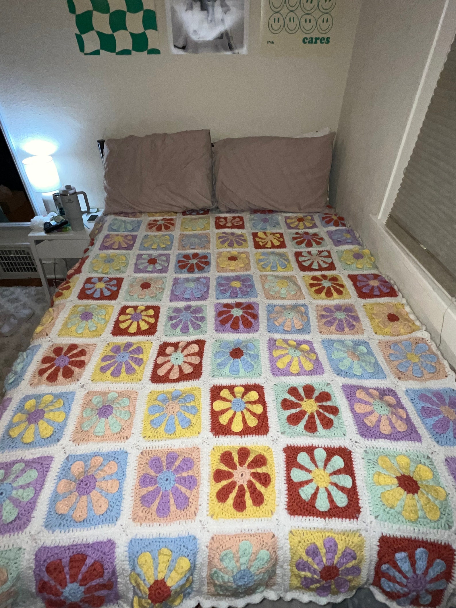 Custom Crochet Flower Granny Square Blanket - Etsy