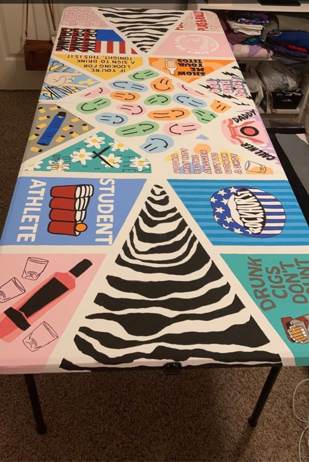 Custom Handpainted Beer Pong Table - Etsy