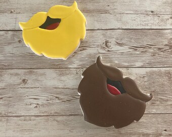 One Dozen Really Large Mustache and Beard Cookies, Father's Day Cookies ...