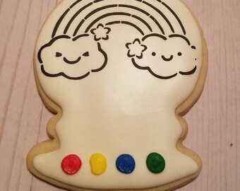 Paint Your Own Rainbow Cookie PYO Cookie Rainbow Cookie 12 Cookies - Etsy