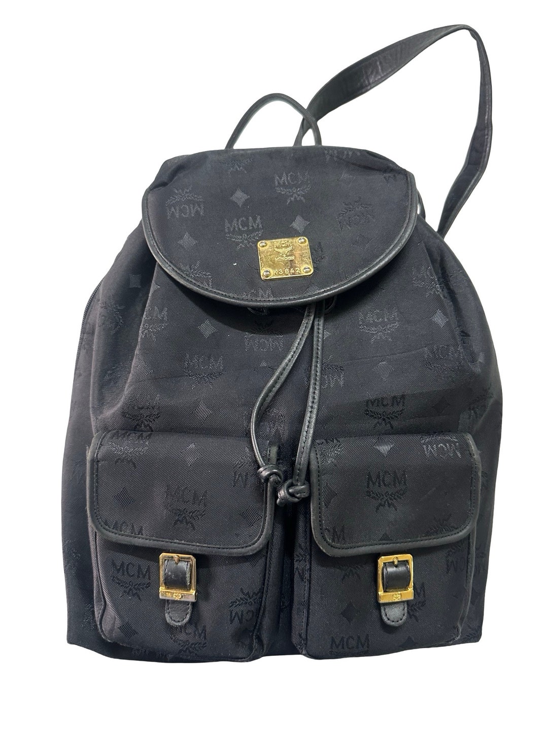 MCM Black Visetos German Backpack - Etsy