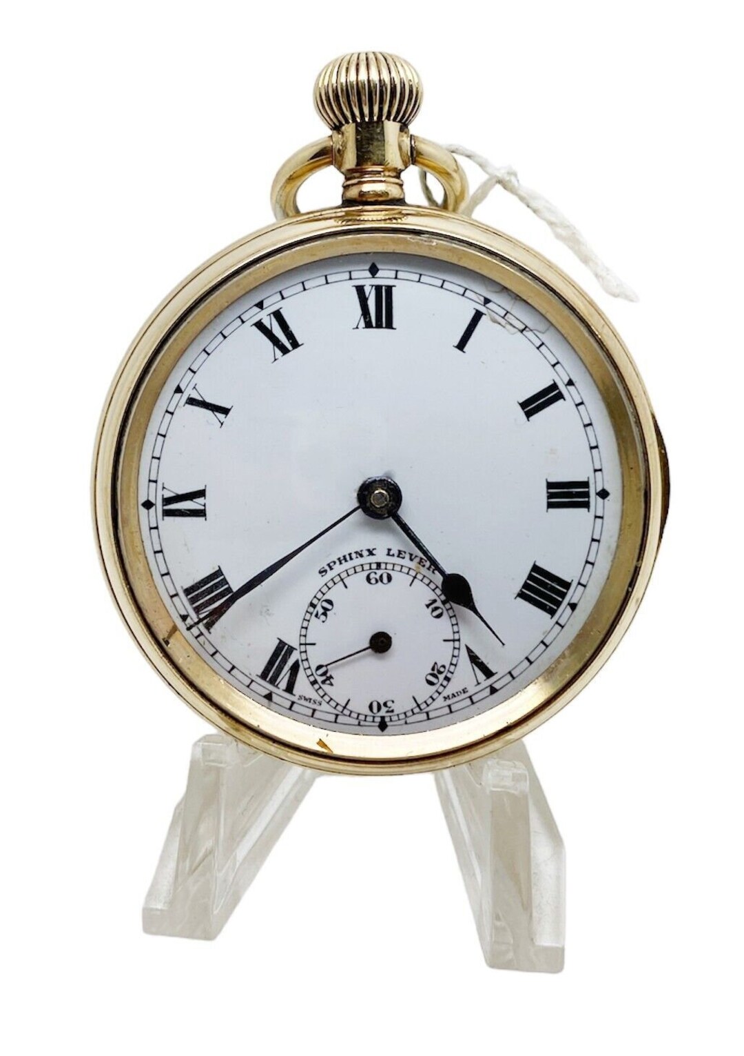 A Working Gold Plated Open Faced Top Winding Pocket Watch Sphinx ...