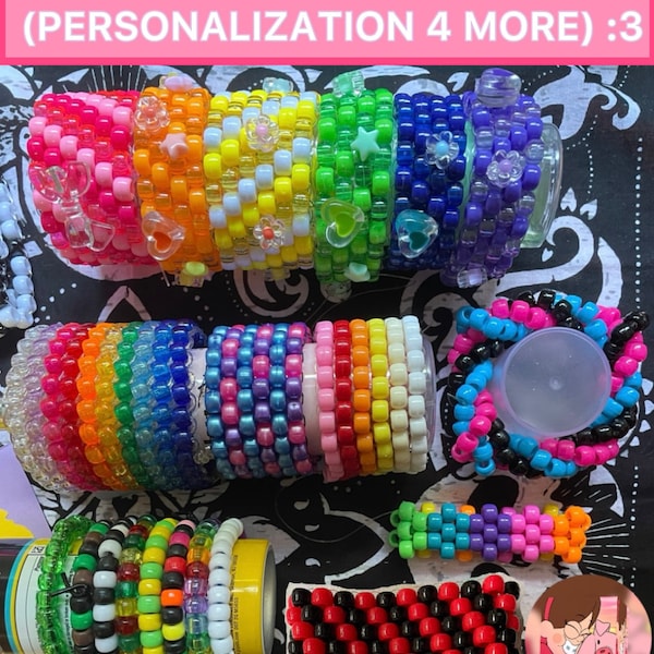 Custom Pink Kandi Bracelet - Etsy