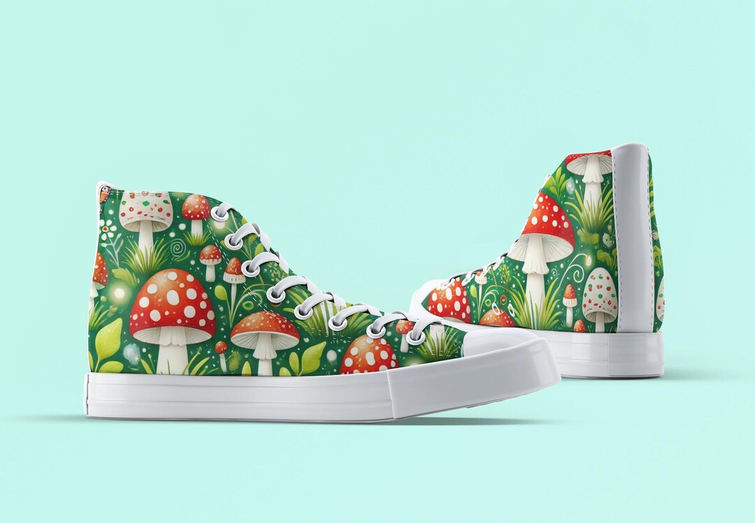 Toadstool Design Women's High Top Sneakers - Etsy