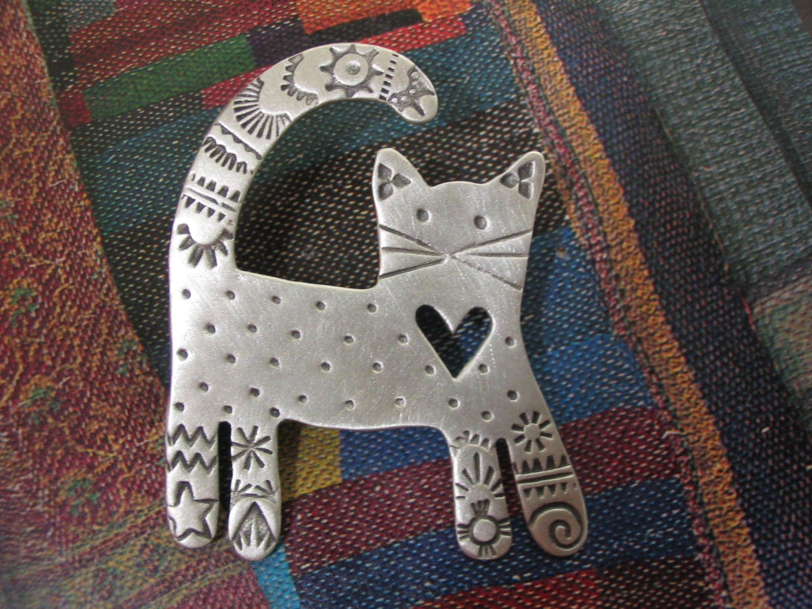 Cat Pin Handmade Cat Pin Silver Cat Pin Kitty Pin - Etsy