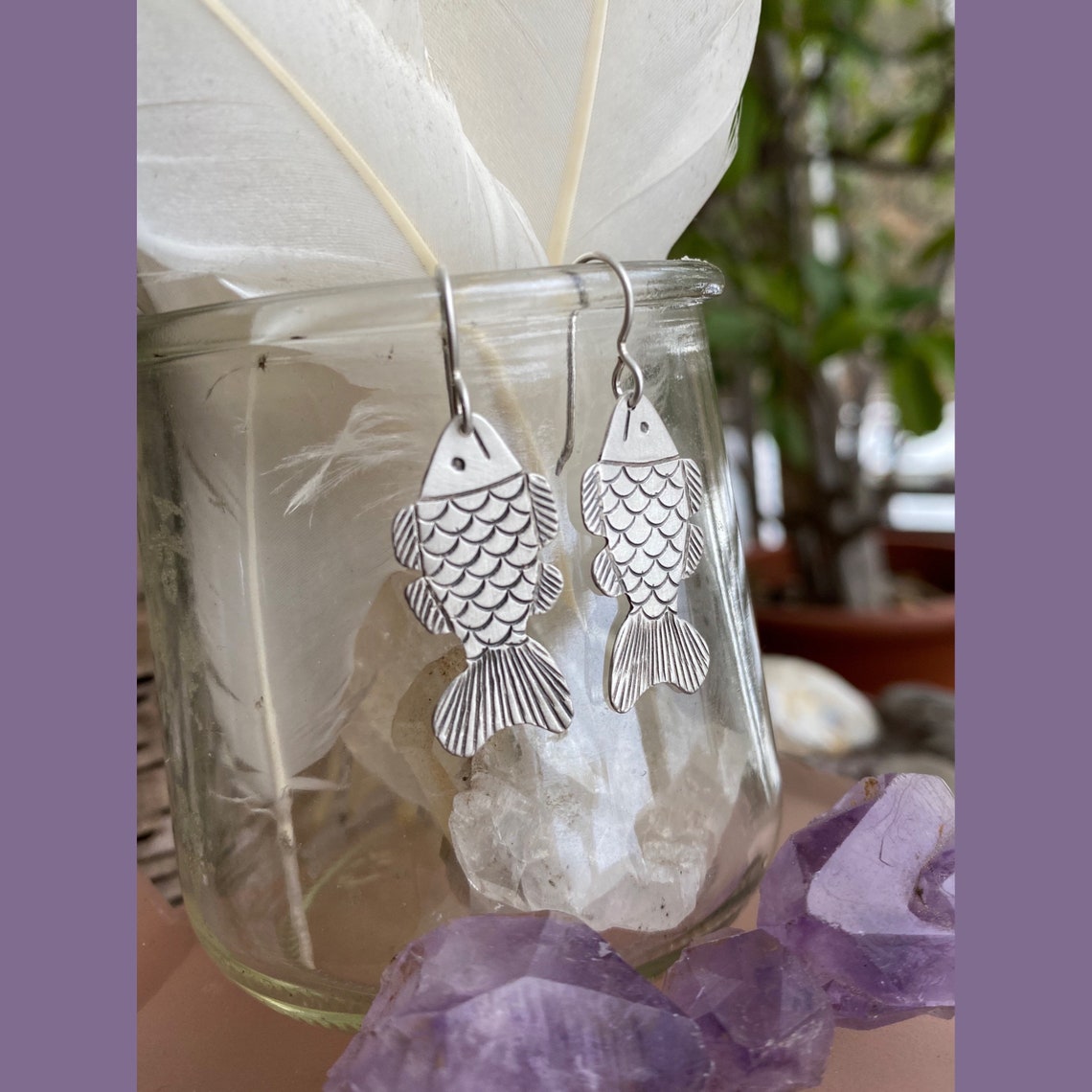 Fish Earrings, Silver Fish, Handmade Fish Earrings - Etsy