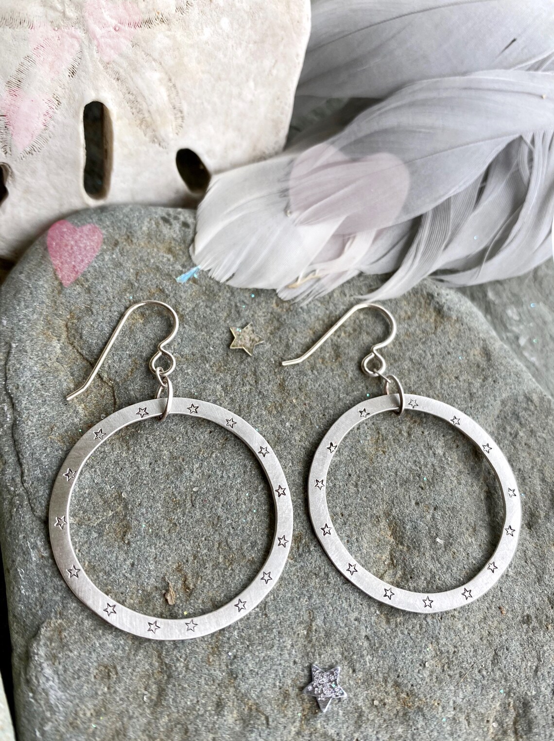 Medium Tiny Star Hoops Tiny Star Swing Hoops | Etsy