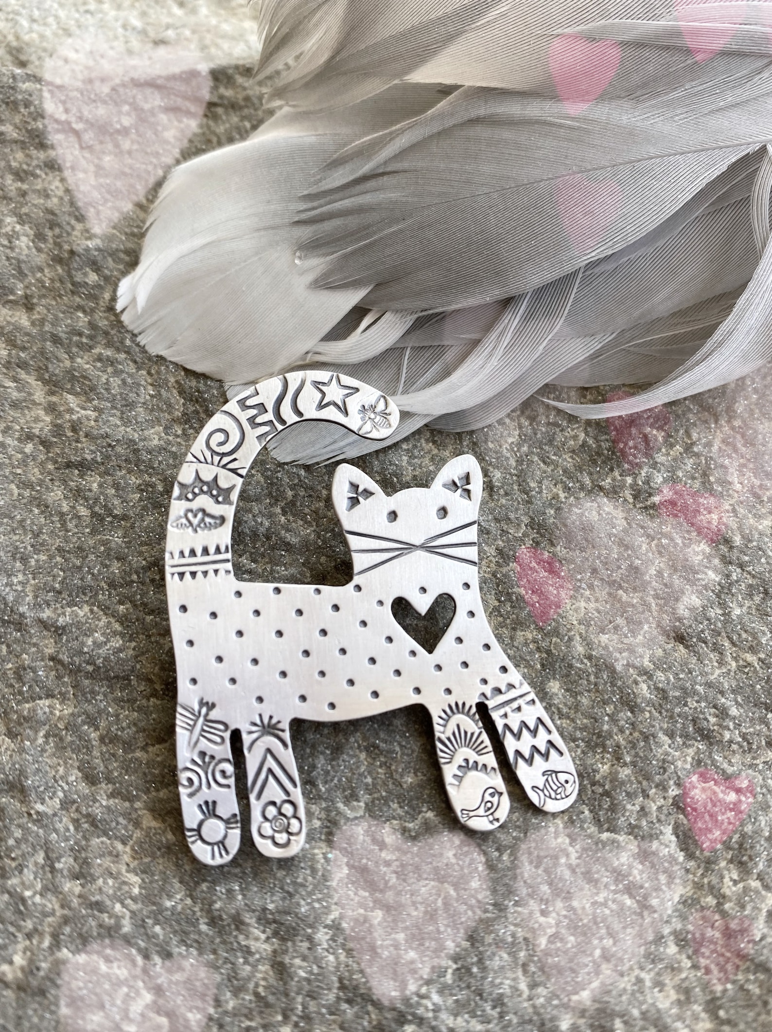 Cat Pin, Handmade Cat Pin, Silver Cat Pin, Kitty Pin - Etsy