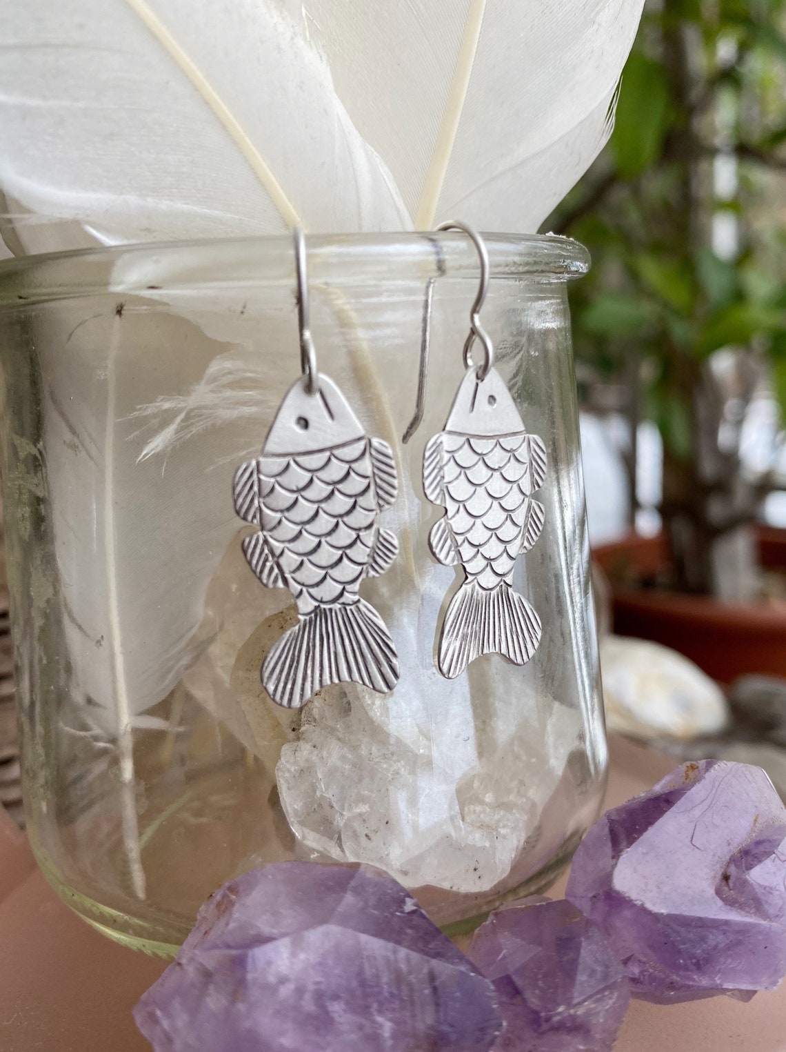Fish Earrings, Silver Fish, Handmade Fish Earrings - Etsy