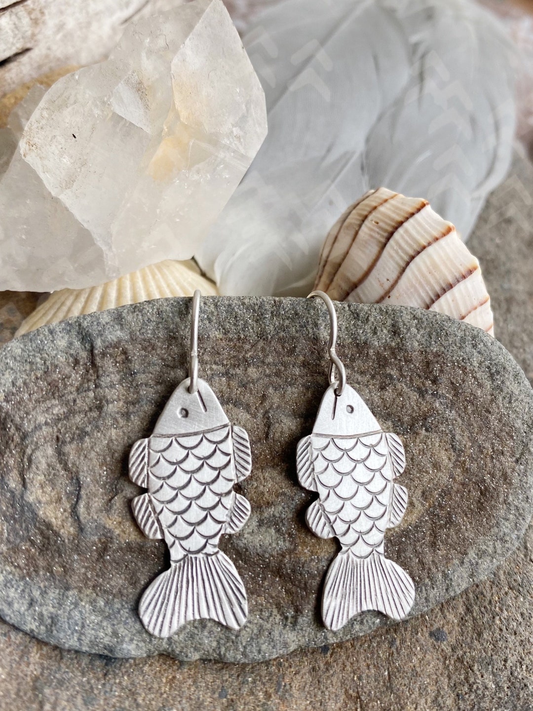Fish Earrings, Silver Fish, Handmade Fish Earrings - Etsy