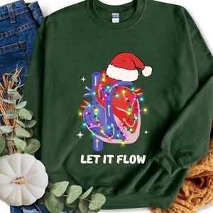 Christmas Cardiac Nurse Heart Anatomy Sweatshirt CCU Nurse Sweater Xmas ...