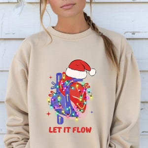 Christmas Cardiac Nurse Heart Anatomy Sweatshirt CCU Nurse Sweater Xmas ...