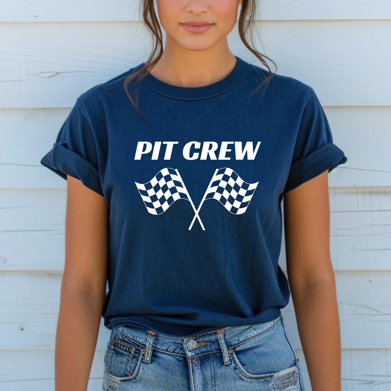 Pit Crew Shirt Matching Race Car Shirt Checkered Flag Shirt Dirt Track ...