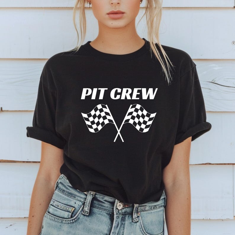 Pit Crew Shirt Matching Race Car Shirt Checkered Flag Shirt Dirt Track ...