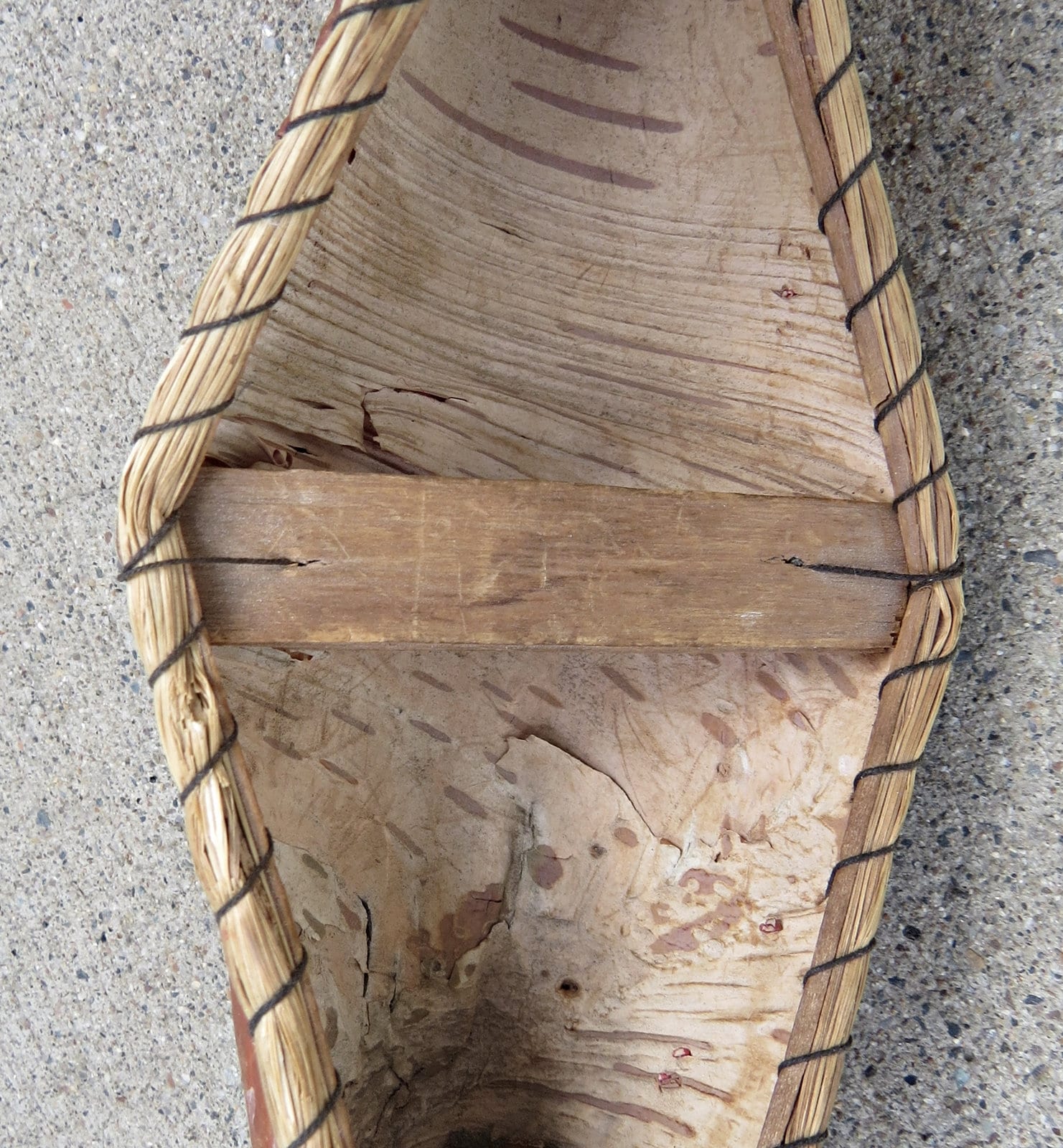 Vintage Handmade Native American Indian Thick Birch Bark Canoe With ...