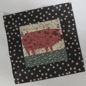 Patchwork PIG Quilt Square 6 5/8 Inches Square ~ All Vintage Cotton ...
