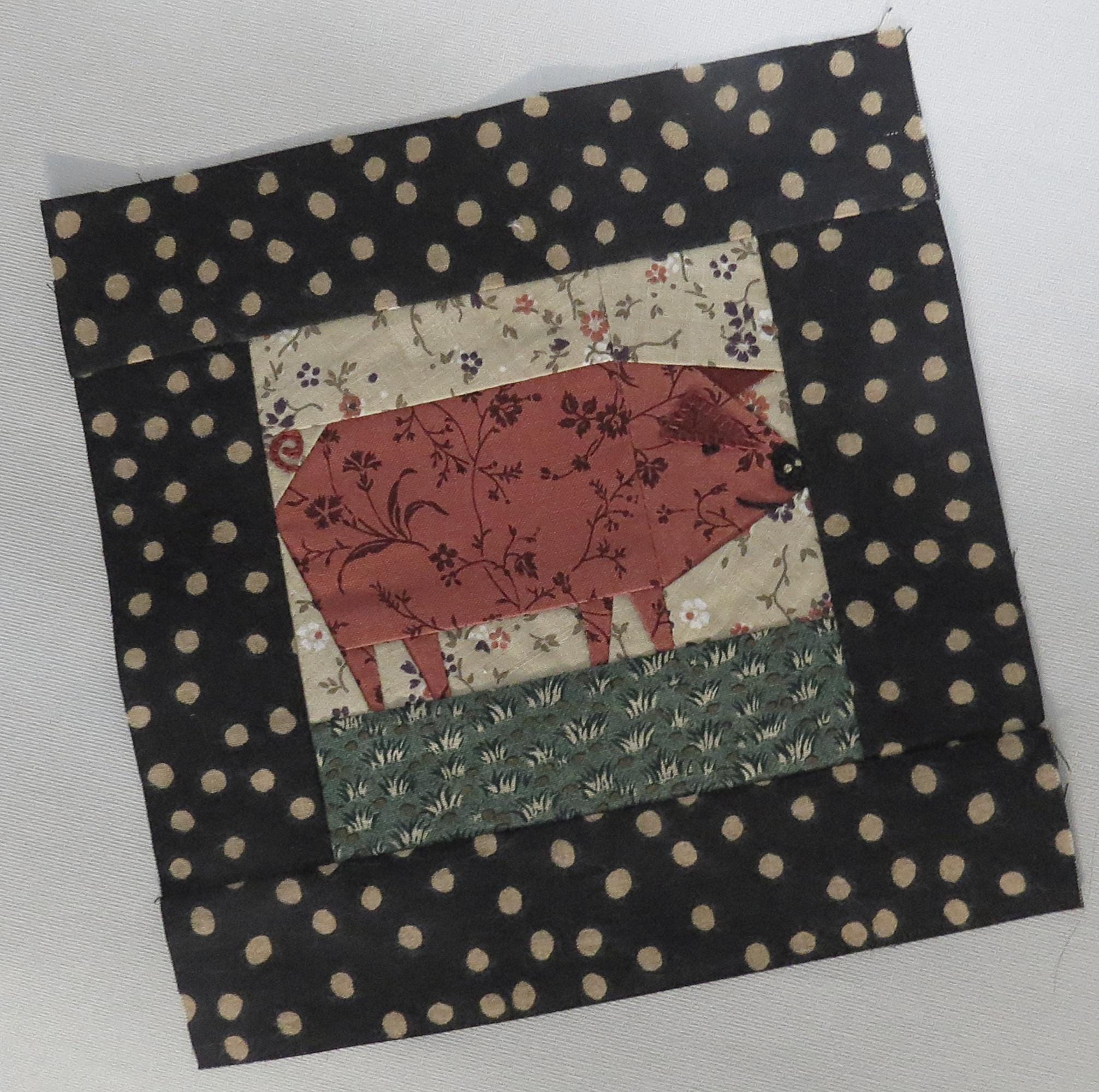 Patchwork PIG Quilt Square 6 5/8 Inches Square ~ All Vintage Cotton ...