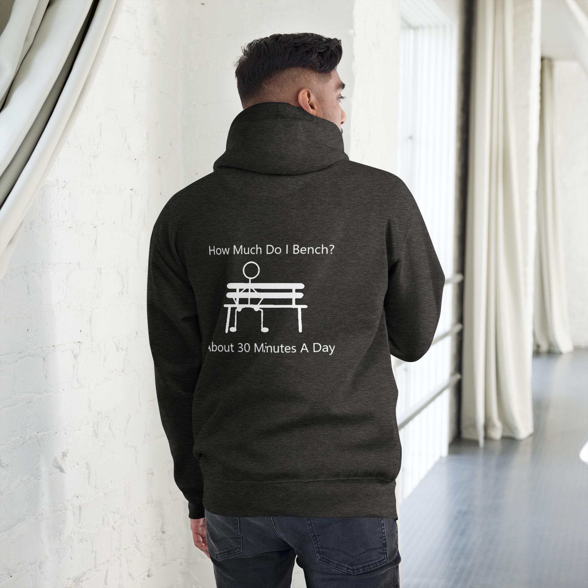 How Much Do I Bench - Stick Figure Gym - Hoodie - Back - Etsy