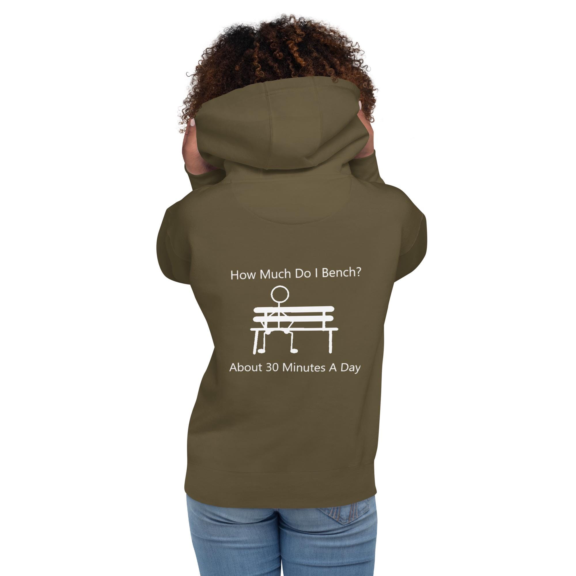How Much Do I Bench - Stick Figure Gym - Hoodie - Back - Etsy