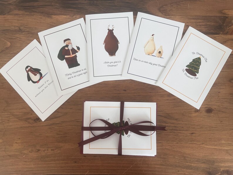 Funny Christmas Card Penguin Holiday Greeting Cute Funny Gift Puns ...