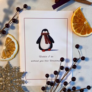 Funny Christmas Card Penguin Holiday Greeting Cute Funny Gift Puns ...