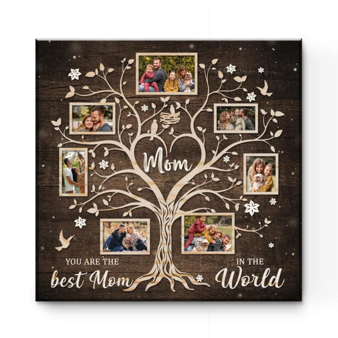 Best Mother’s Day Gifts, Family Tree Canvas Wall Art, Gift Ideas for ...