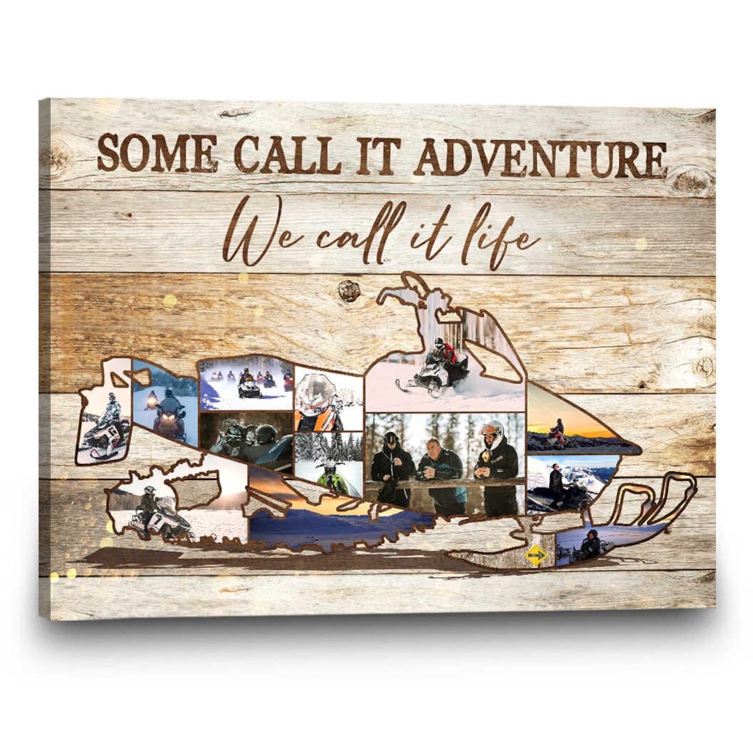 Snowmobile Custom Photo Collage Canvas Print - Personalized Snowmobile ...