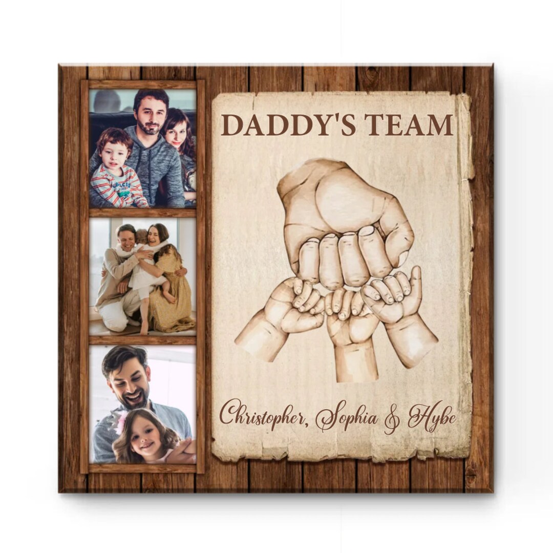Personalized Dad Gifts, Dad and Kids Fist Bump Canvas, Daddy’s Team ...