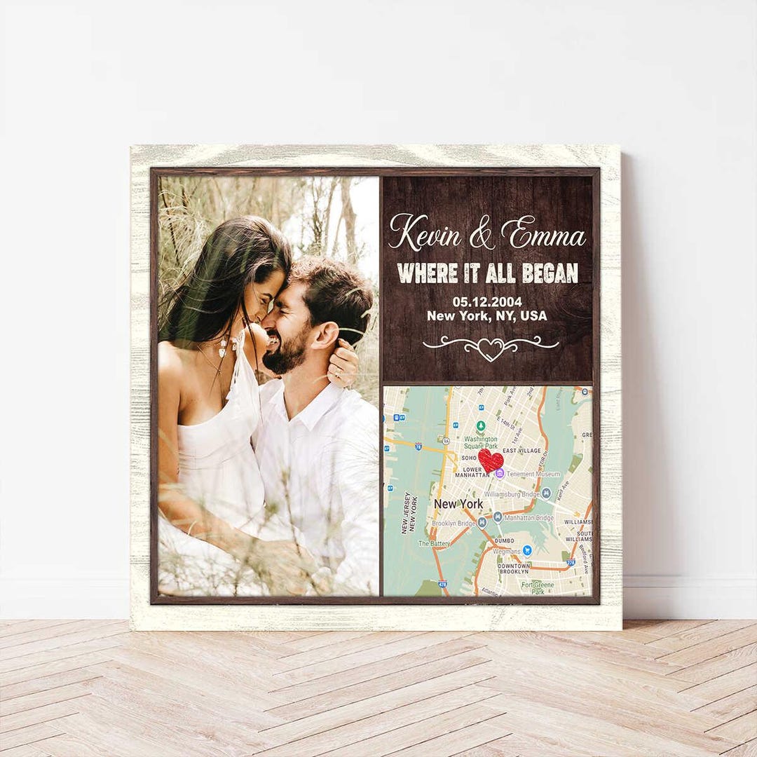 Personalized Where It All Began Canvas, Engagement Gift, Custom Gift ...
