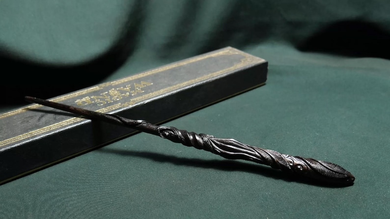 Custom Feathers Vines Wooden Wands | Hand-carved Wands | Handmade Magic ...