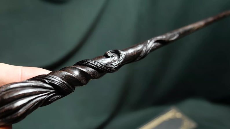 Custom Feathers Vines Wooden Wands | Hand-carved Wands | Handmade Magic ...