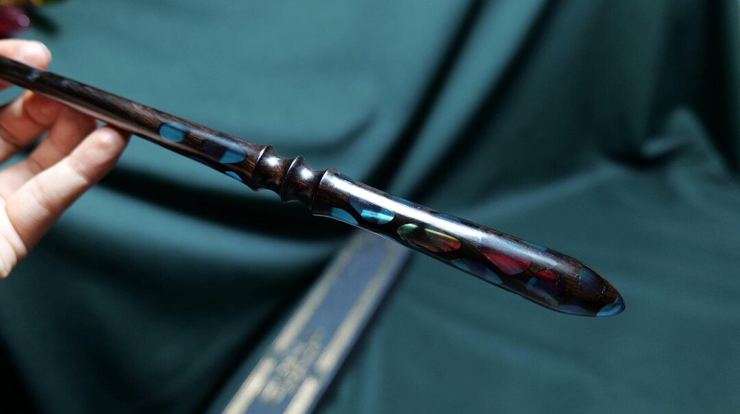Custom Blue Resin Wooden Wands | Hand-carved Wands | Handmade Magic ...
