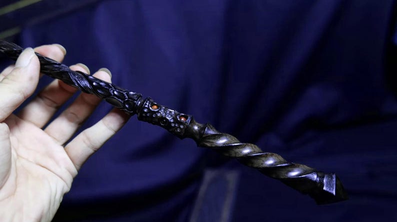 Custom Spiral Wooden Wands | Hand-carved Wands | Handmade Magic Wand ...