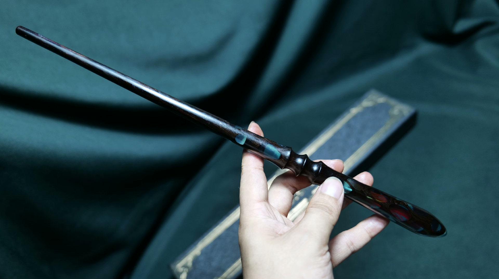 Custom Blue Resin Wooden Wands | Hand-carved Wands | Handmade Magic ...