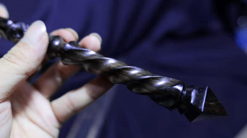 Custom Spiral Wooden Wands | Hand-carved Wands | Handmade Magic Wand ...