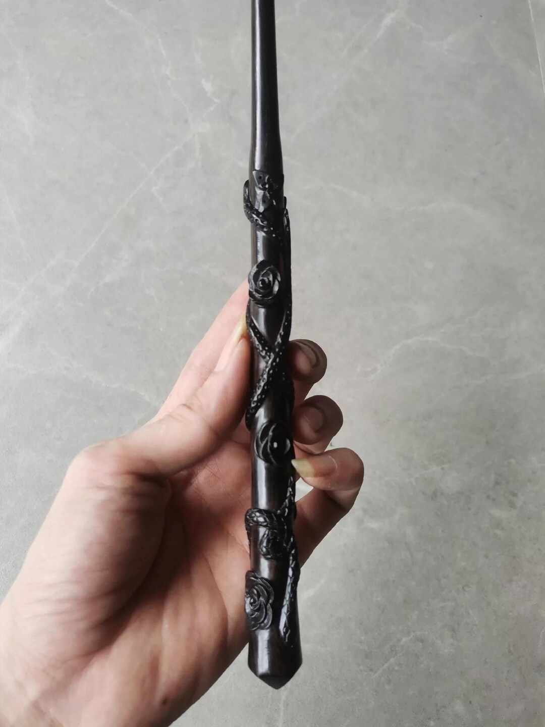 Custom Personalized Wooden Wands | Hand-carved Snake and Rose Wands ...