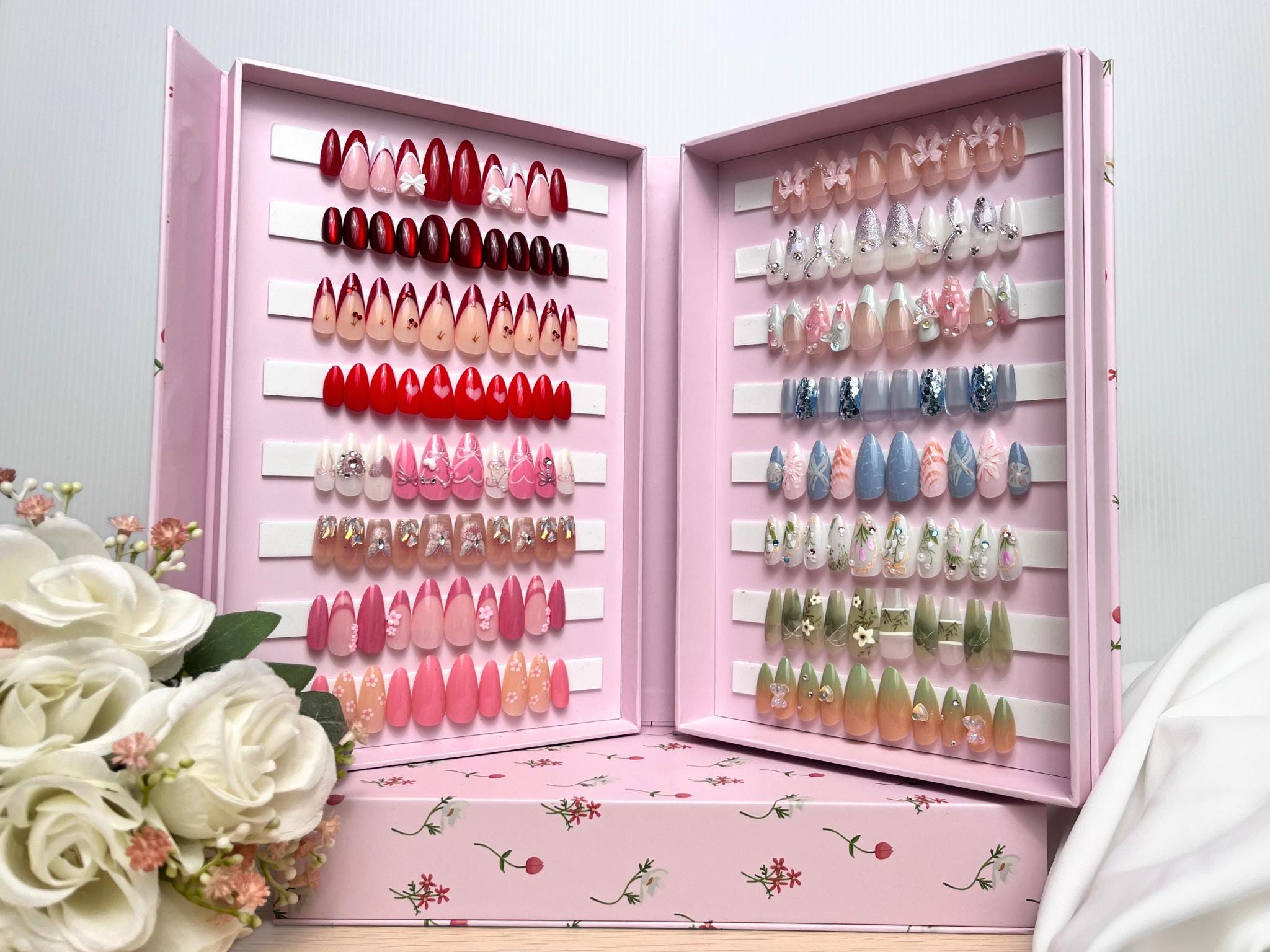 Reusable Nails Organizer • Press on Nails Storage Container • Easy Peel ...