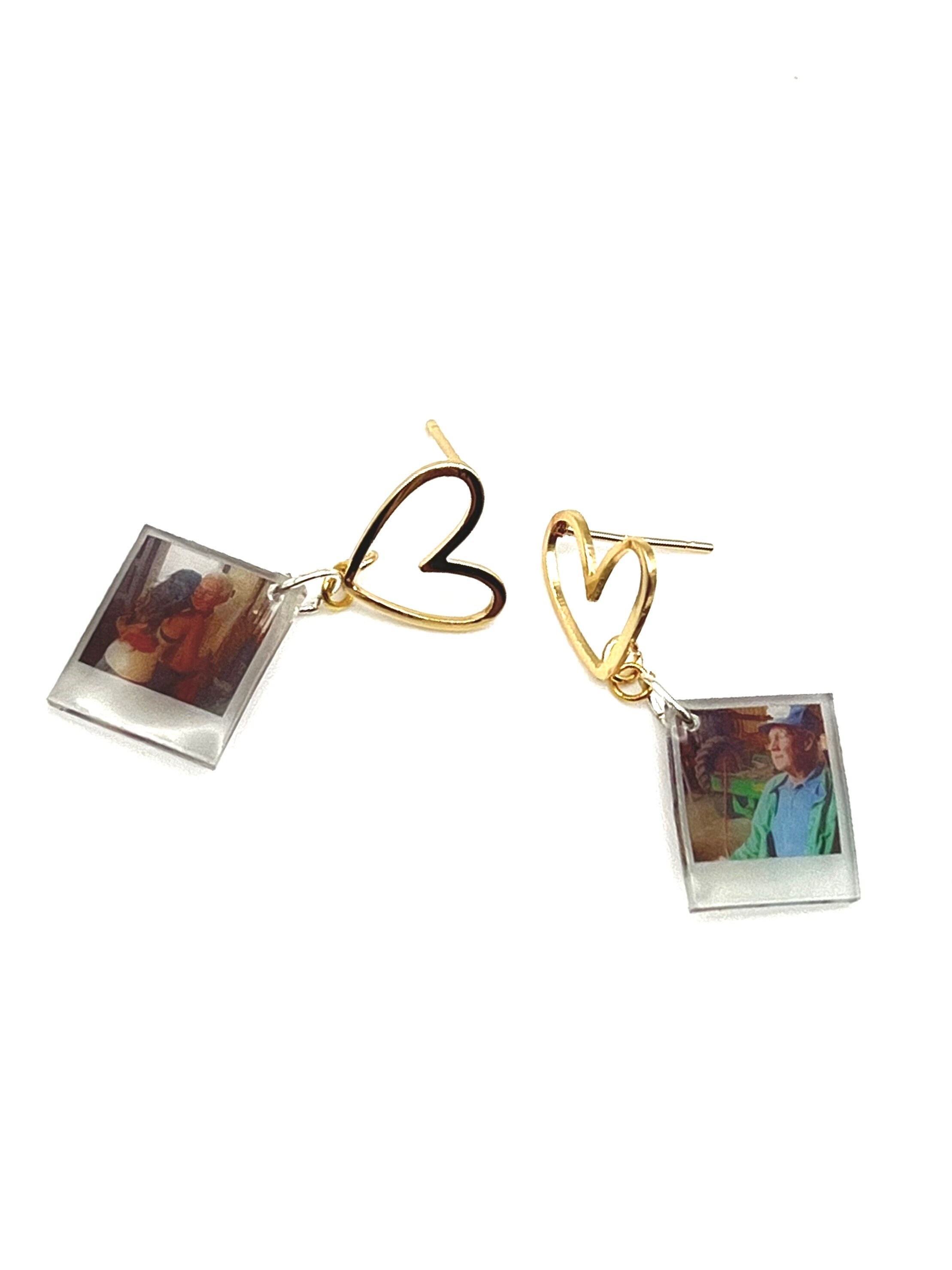 Custom Photo Earrings, Polaroid Style Picture Jewelry, Memorial Gift ...