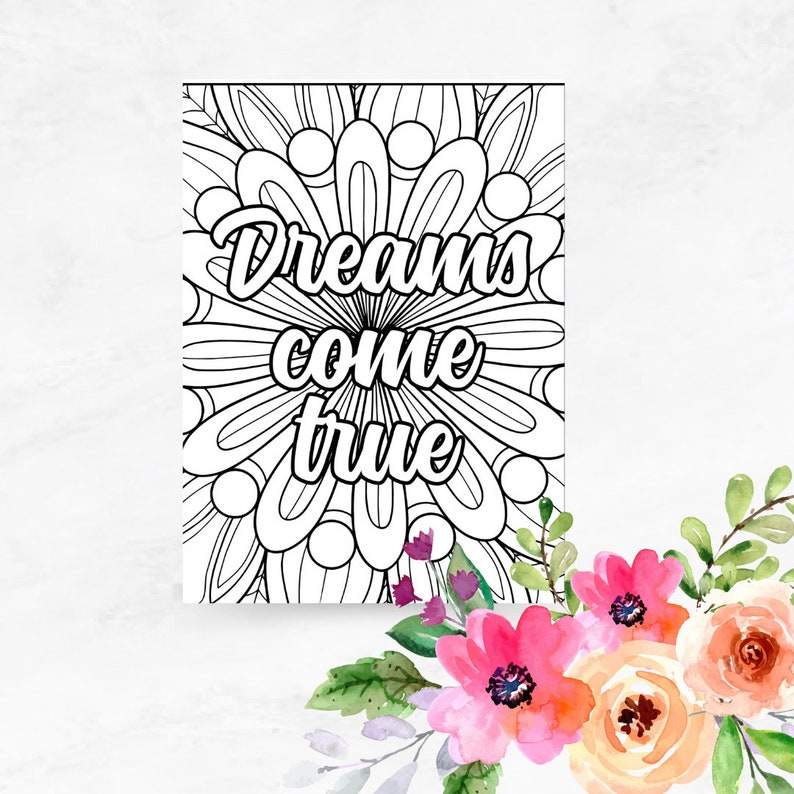 20 Motivational Quote Mandala Coloring Pages for Adults (digital ...