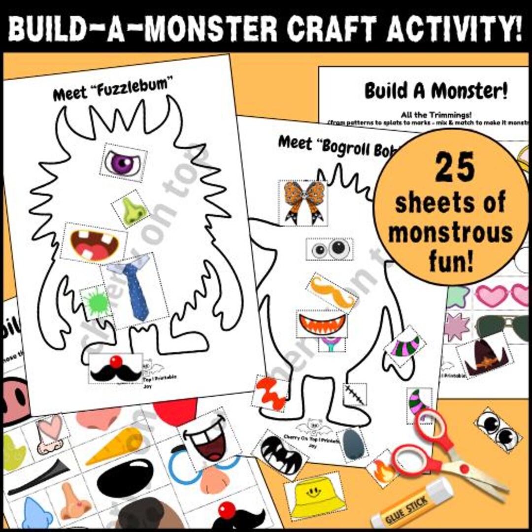 Build-a-monster Printable Pack I Halloween Craft Activity for Kids I ...