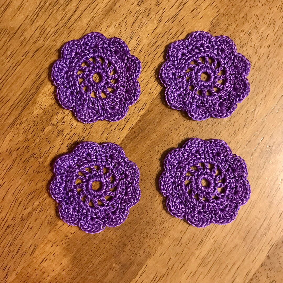 Purple Spool Pin Doilies - Set of 4 - Perfect for Vintage Sewing ...