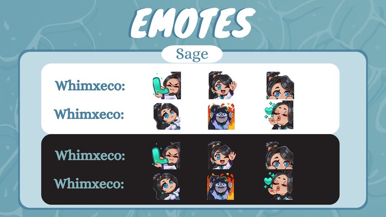 VALORANT SAGE EMOTES Twitch, Discord, Youtube 6 Emote Set Valorant ...