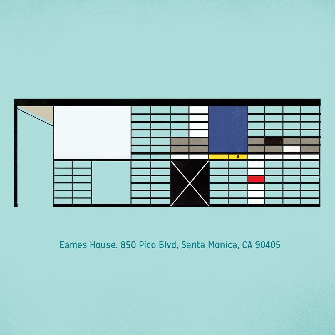 Eames House Case Study House Architecture Illustration Los - Etsy