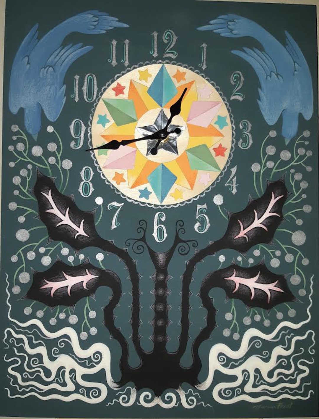 Blue Bird Artist Clock - Etsy