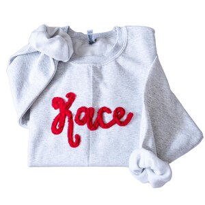 Custom Chenille Yarn Embroidered Crewneck | Chenille Yarn | Chenille ...