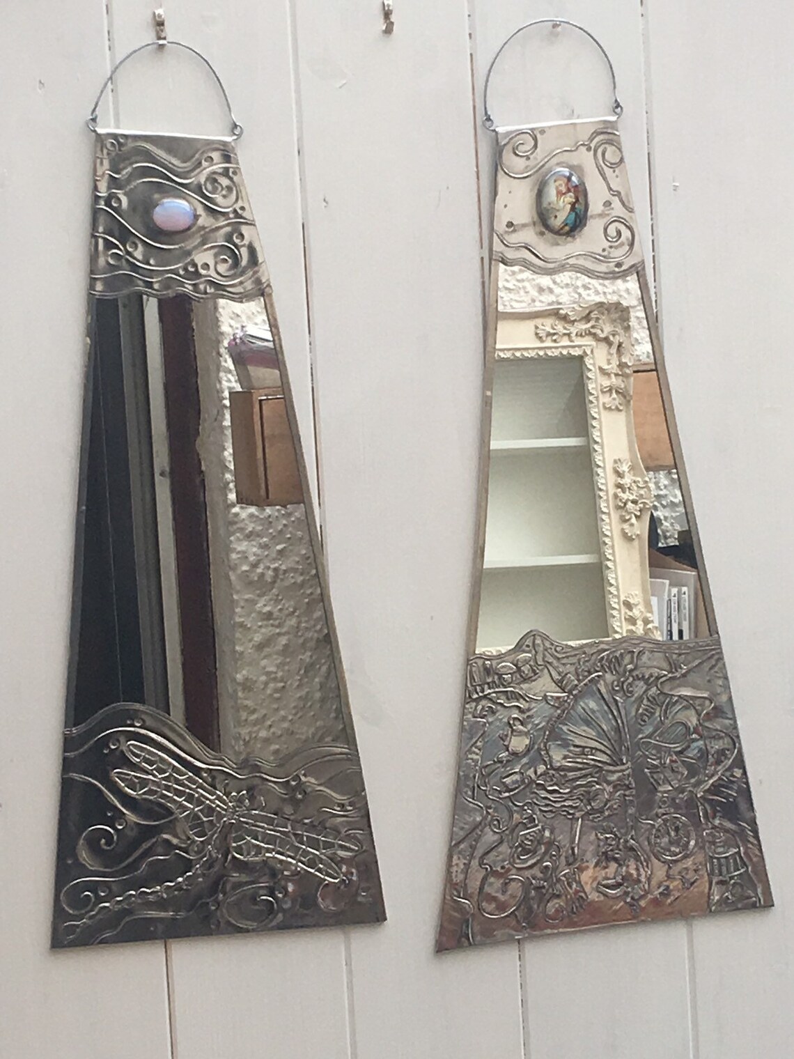 Alice in Wonderland Mirror. Pewter Mirror Alice Falling Down - Etsy